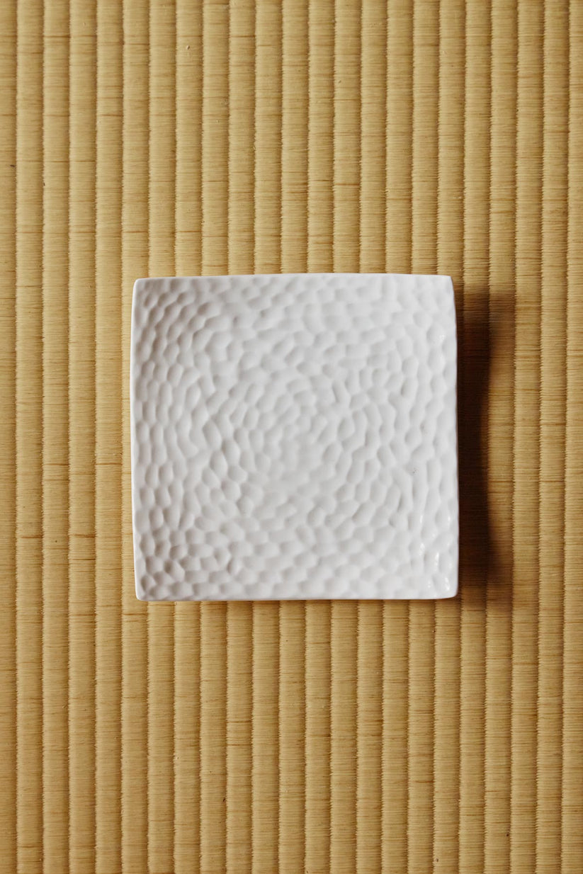 White Textured Square Plate – Simply Native Global Market